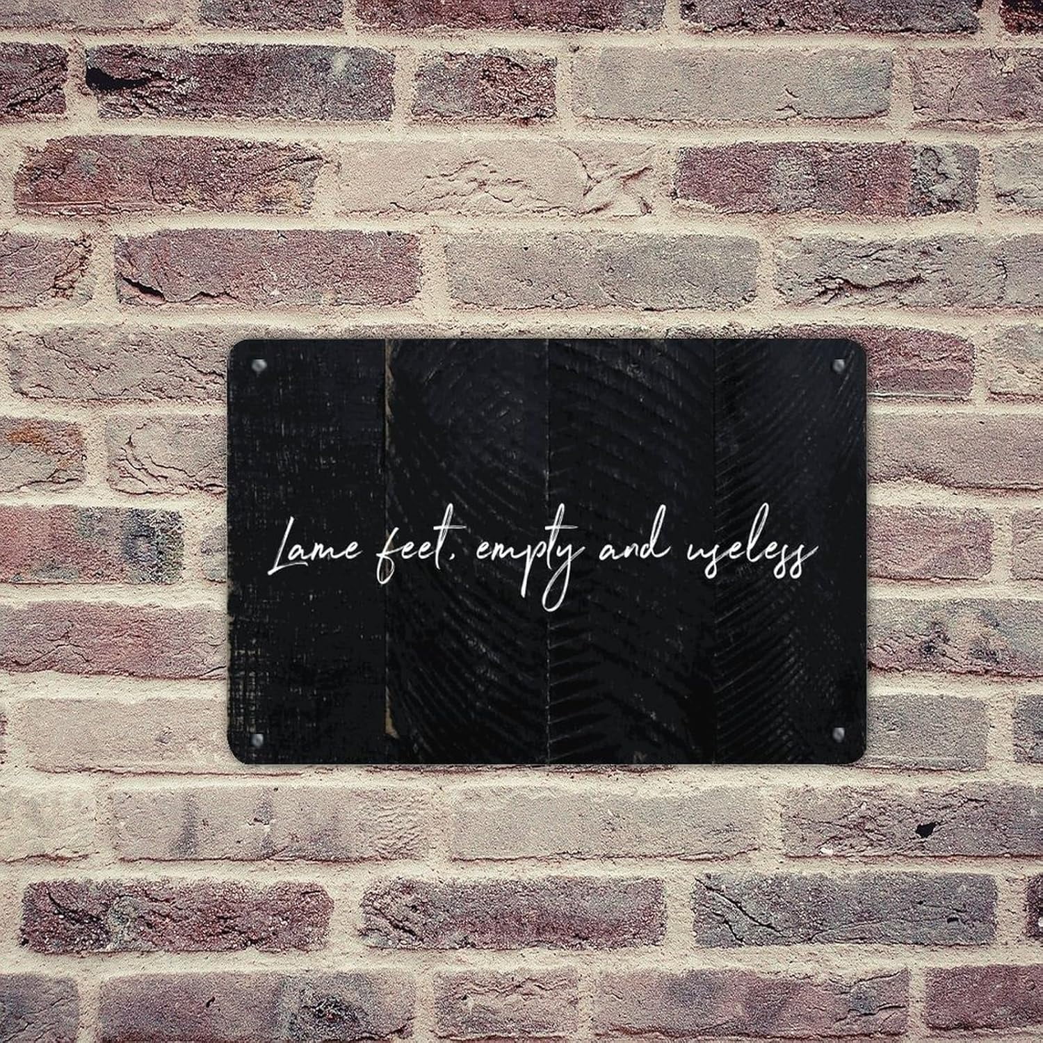 Metal Tin Sign Lame Feet, Empty and Useless Wall Poster Metal Plaque ...