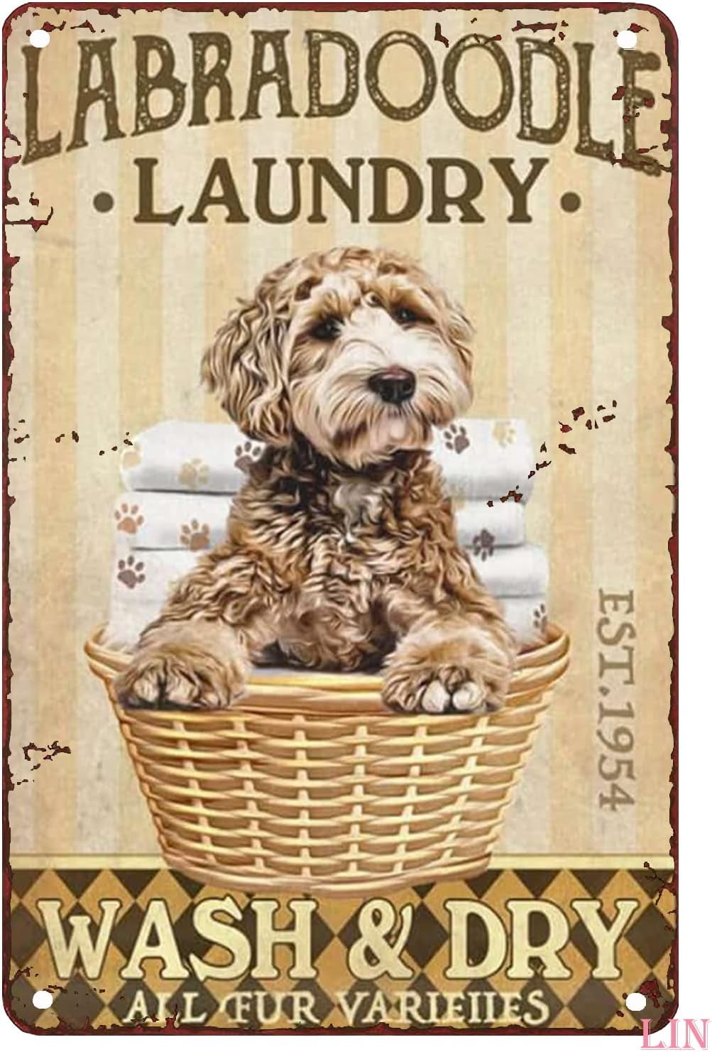Metal Tin Sign - Laundry Metal Sign Labradoodle Dog Laundry Metal Sign ...