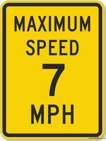 Metal Tin Sign/Maximum Speed 7 Mph, Vintage-Style Notice Sign Street ...