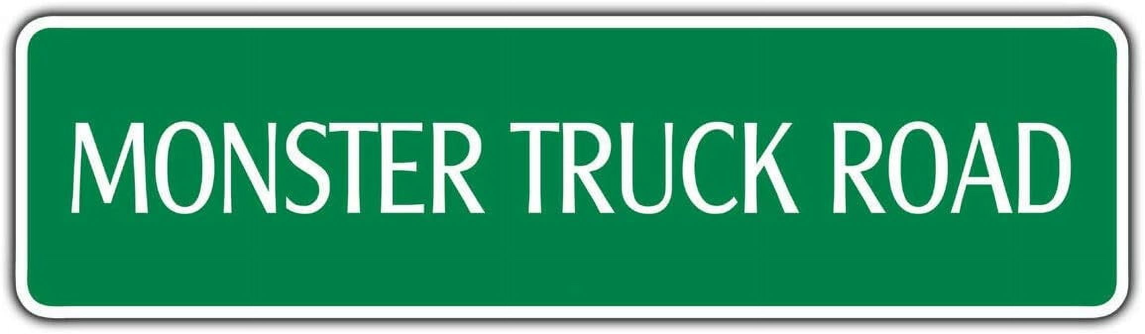 Metal Tin Sign Monster Truck Road Street Signs Outdoor Road Signs ...