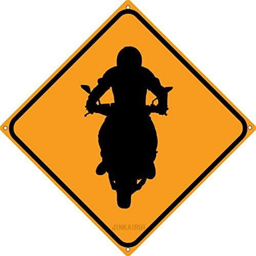 Metal Tin Sign Motorcycle Crossing Road Garage Chopper Hog Enthusiast ...