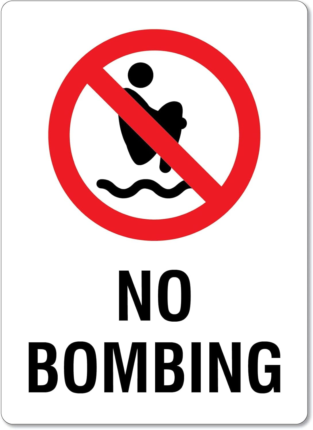 Metal Tin Sign No Bombing Sign Safety Signs Pool Safety Signs Caution ...