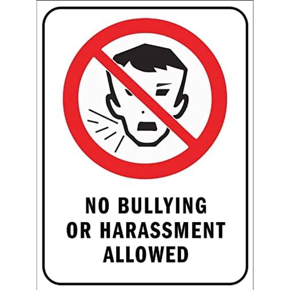 Metal Tin Sign No Bullying Or Harassment Allowed Sign Caution Danger ...