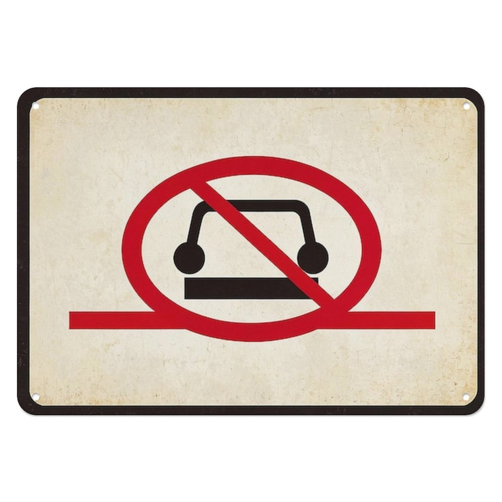Metal Tin Sign,No Car Parking Sign Parking Prohibited Symbol No Cars ...