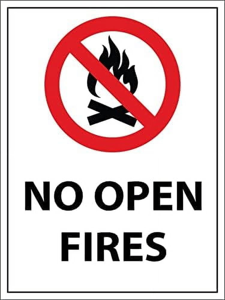 Metal Tin Sign No Open Fires Sign Caution Danger Safety Security ...
