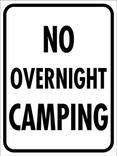 Metal Tin Sign No Overnight Camping Sign Caution Danger Safety Security ...