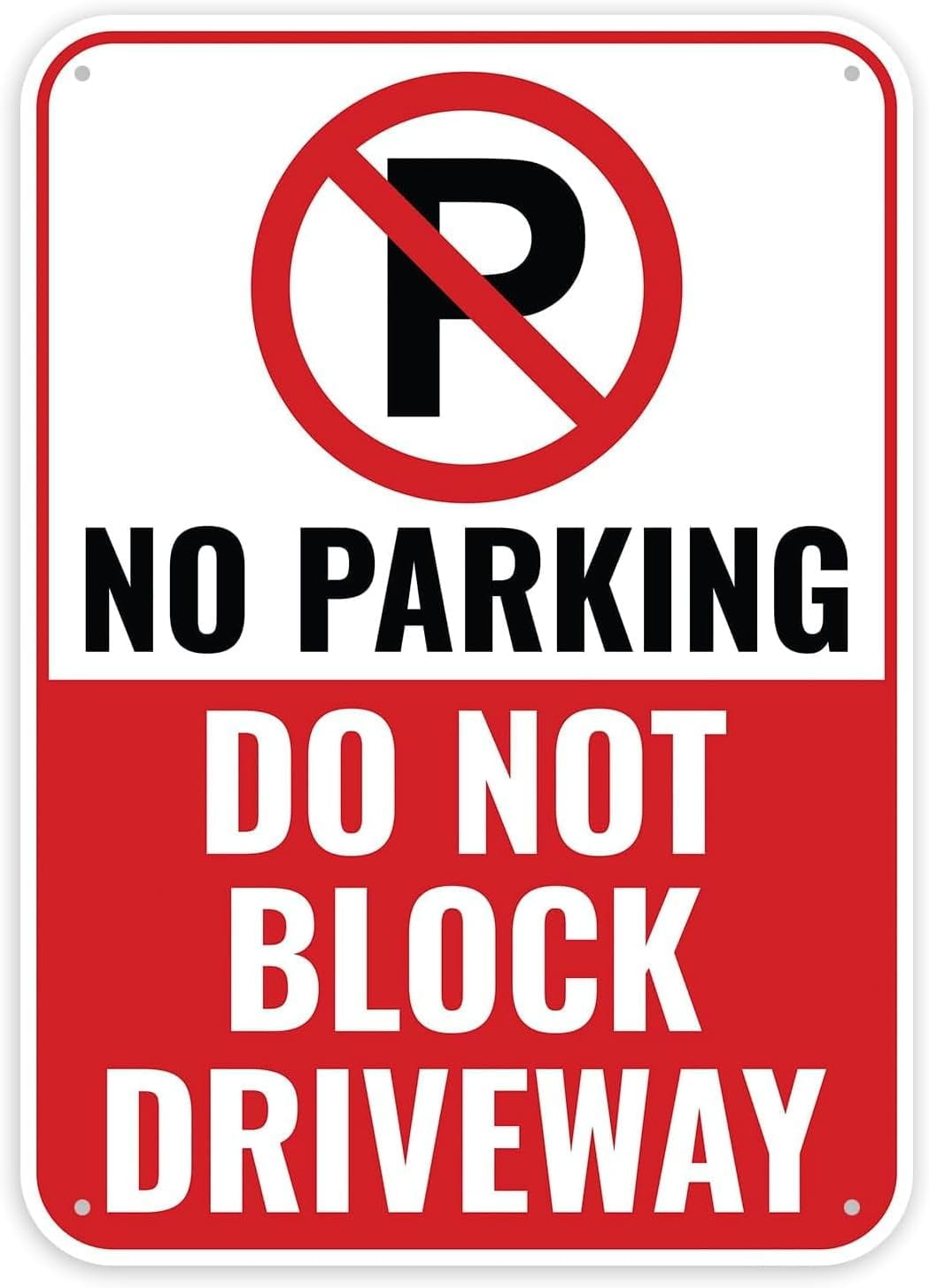 Metal Tin Sign No Parking Do Not Block Driveway Sign, 12 x 8 Inches ...