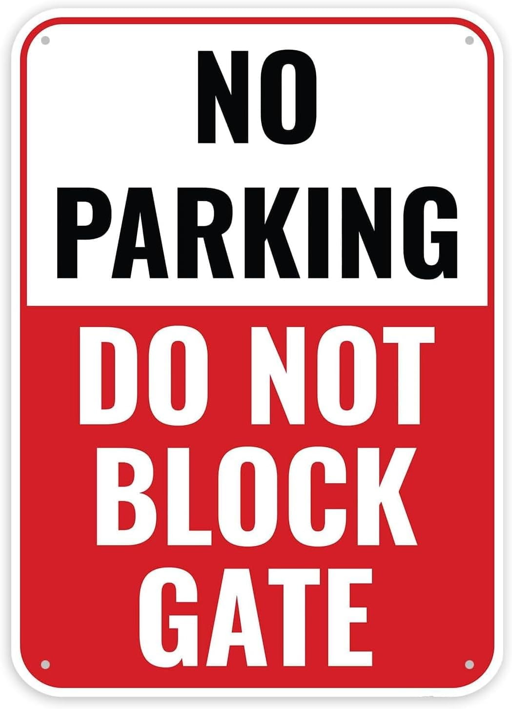 Metal Tin Sign No Parking Do Not Block Gate Sign, 8 x 12 Inches ...
