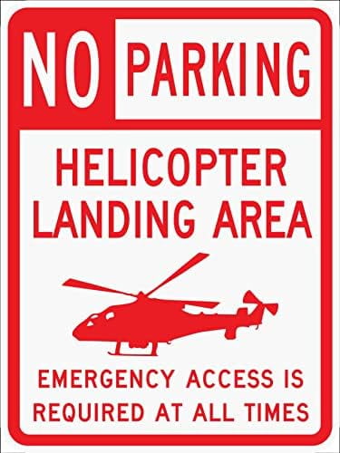 Metal Tin Sign No Parking Helicopter Landing Area Sign Warning Security ...