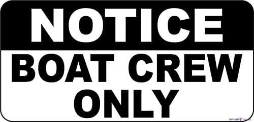 Metal Tin Sign Novelty Great Notice Boat Crew Only Sign Indoor Office ...