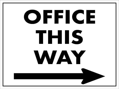 Metal Tin Sign Office This Way (Right Arrow) Sign Caution Danger Safety ...