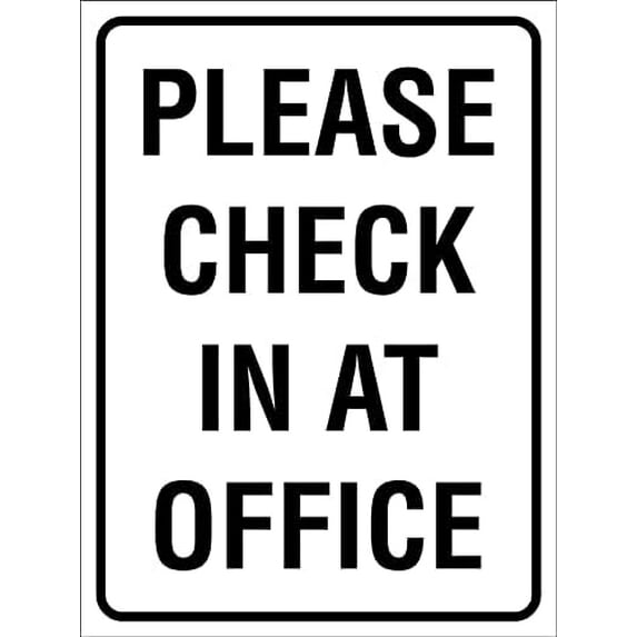 Metal Tin Sign Please Check In At Office Sign Caution Danger Safety ...