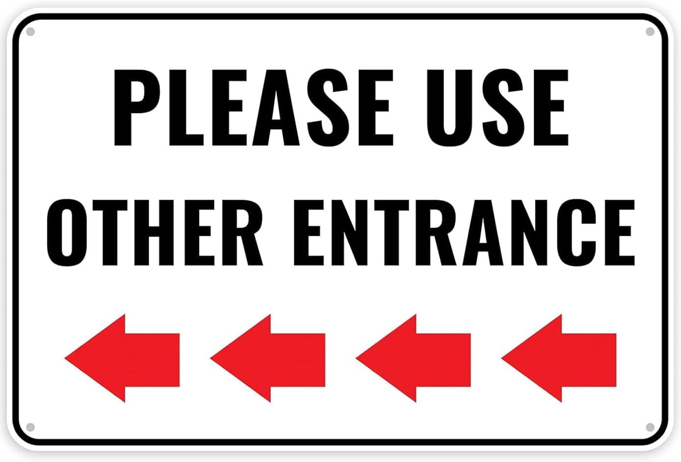 Metal Tin Sign Please Use Other Door Sign Left Arrow, 12 x 8 Inches ...