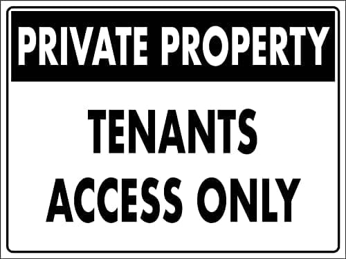 Metal Tin Sign Private Property Tenants Access Only Sign Warning ...