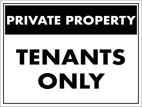 Metal Tin Sign Private Property Tenants Only Sign Caution Danger Safety ...