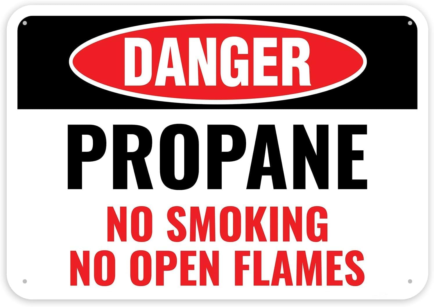 Metal Tin Sign Propane No Smoking No Open Flames Sign, 12 x 8 Inches ...