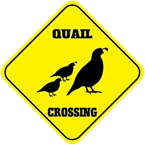 Metal Tin Sign Quail Crossing Sign for Home Office Bar Indoor Outdoor ...