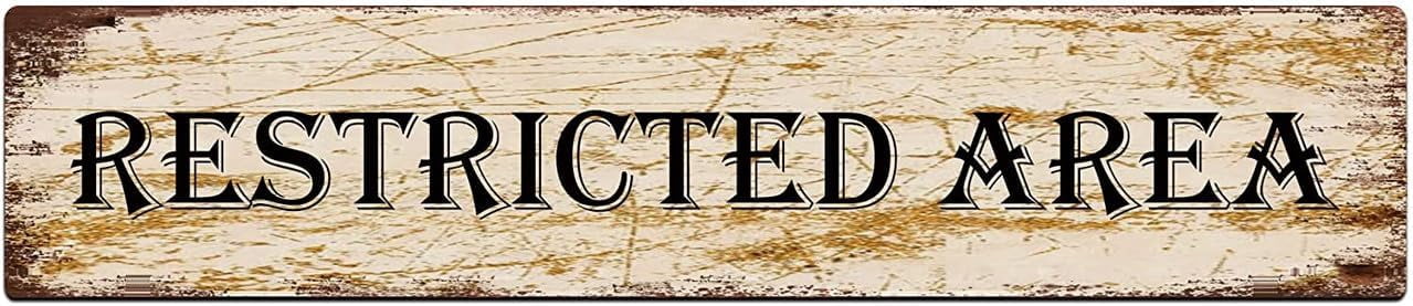 Metal Tin Sign Restricted Area Sign Retro Tinplate Metal Plaque for ...