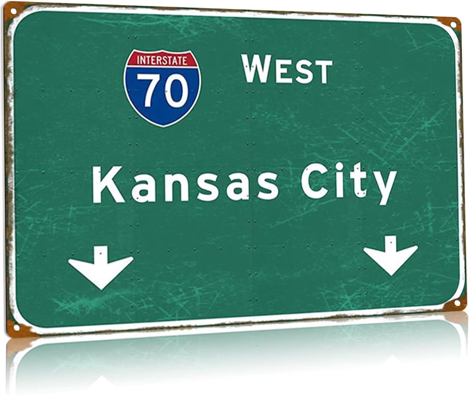 Metal Tin Sign Retro East Detroit Interstate 94 Road Signage Direction ...