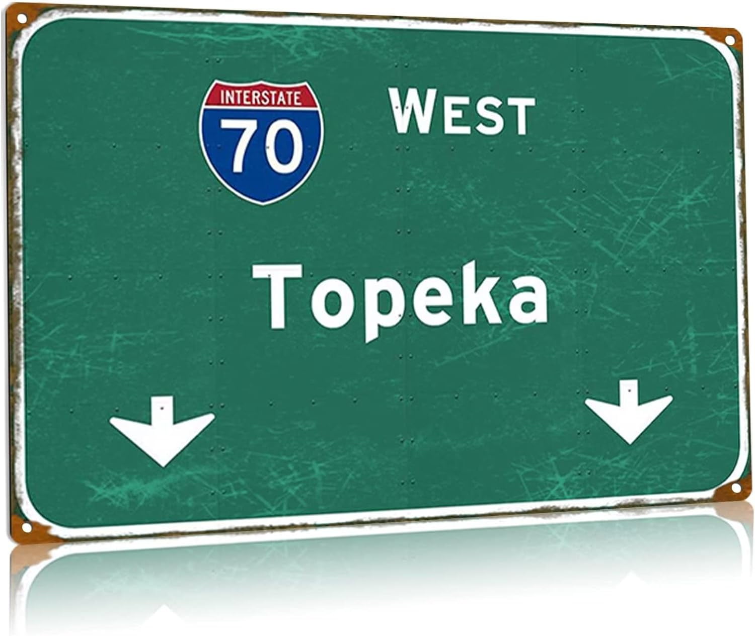 Metal Tin Sign Retro North Wichita Interstate 35 Road Signage Highway ...