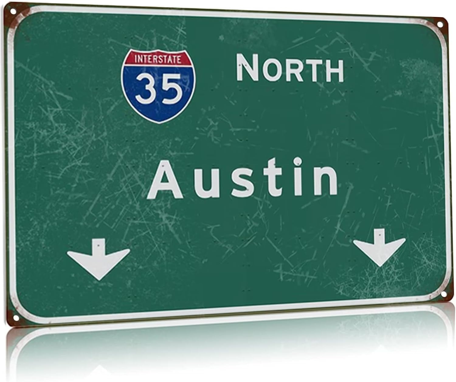 Metal Tin Sign Retro South Austin Interstate 35 Direction Sign Street ...