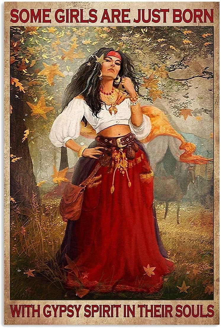 Metal Tin Sign Retro Wall Decor Gypsy Girl Poster,Some Girls are Born ...