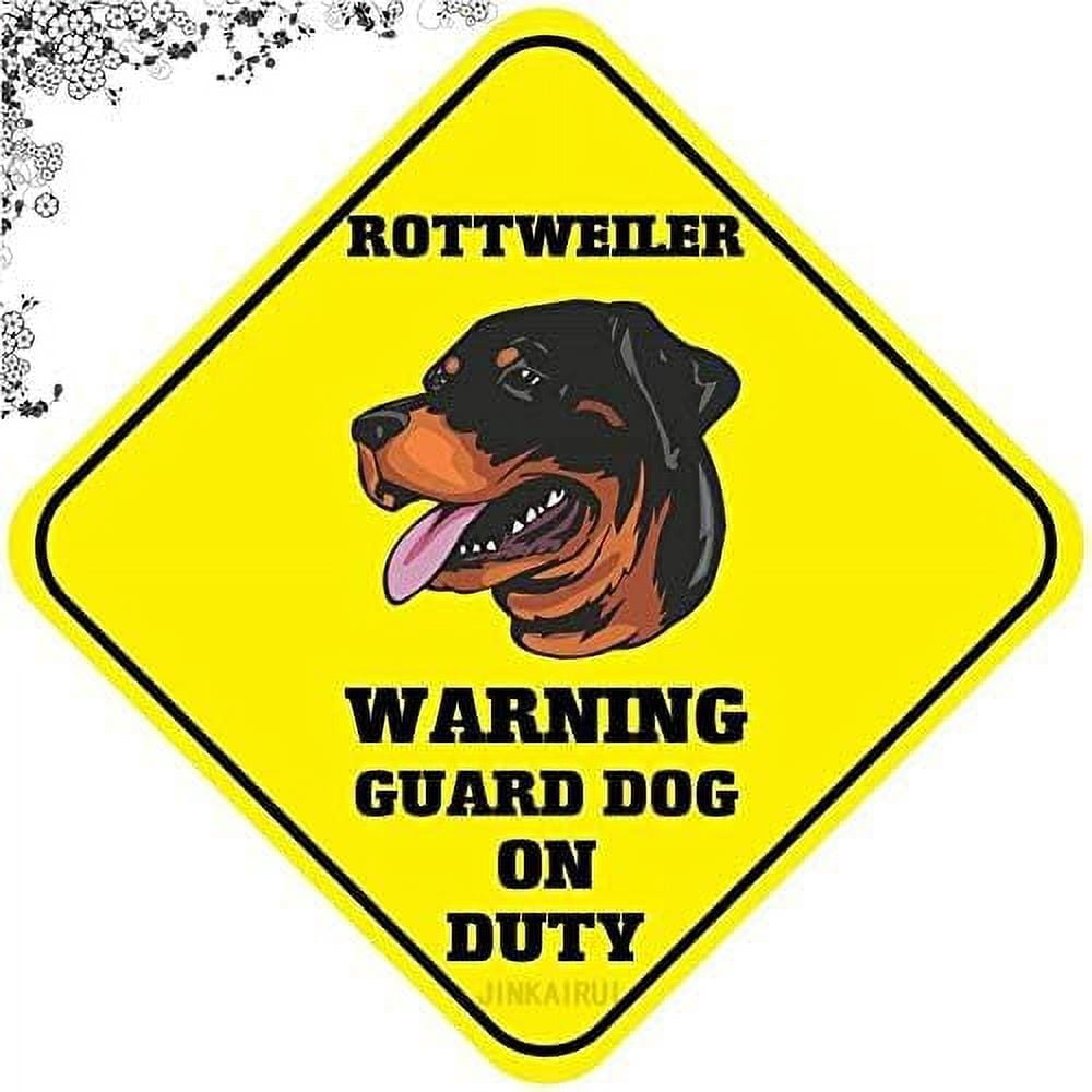Metal Tin Sign Rottweiler Warning Guard Dog On Duty Sign For Home ...