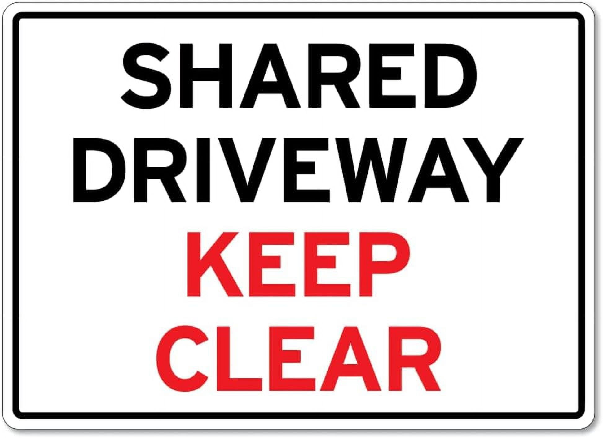 Metal Tin Sign Shared Driveway Keep Clear Sign Traffic and Parking ...
