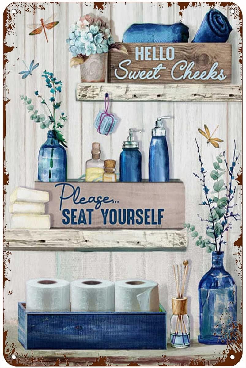 Metal Tin Sign - Metal Signs for Garage Hello Sweet Cheeks Retro Metal ...