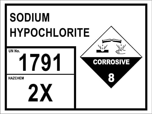 Metal Tin Sign Sodium Hypochlorite 1791 2X Sign Caution Danger Safety ...