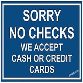 Metal Tin Sign Sorry No Checks We Accept Cash Or Credit Cards Sign For ...