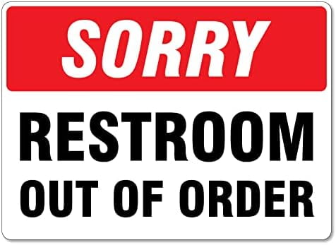 Metal Tin Sign Sorry Restroom Out Of Order Directional Signs Toilet ...