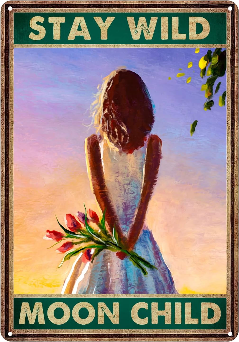 Metal Tin Sign Stay Wild Moon Child Sign Vintage Tin Sign Retro Sign ...