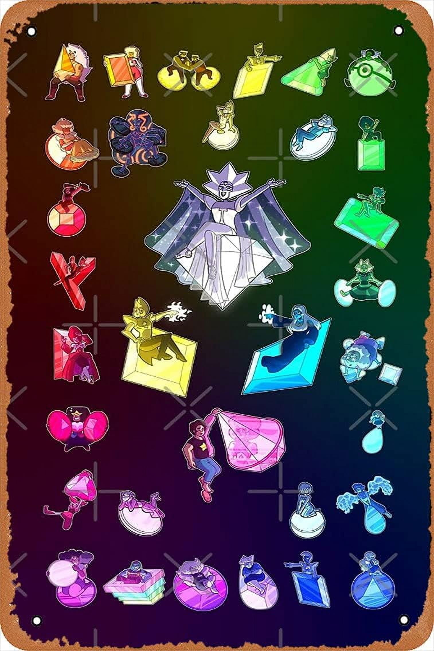 Metal Tin Sign - Steven Universe - All Gems (Vertical) Tin Poster 12 X ...