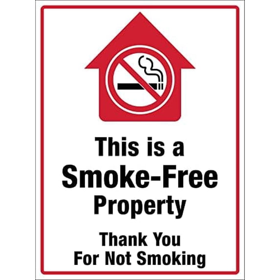 Metal Tin Sign This Is a Smoke Free Property Thank You Sign Caution ...