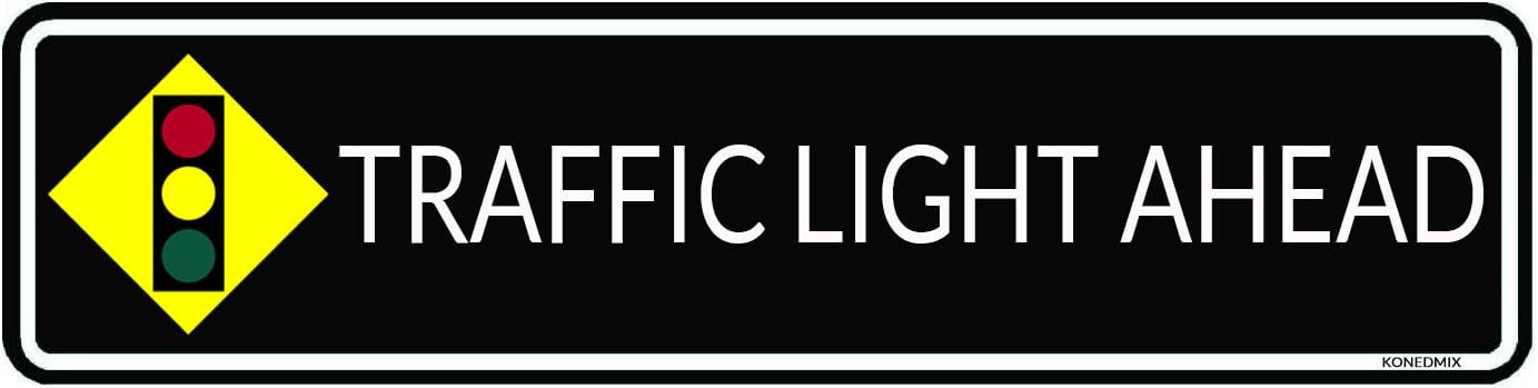 Metal Tin Sign Traffic Light Ahead Sign Retro Vintage Wall Decor ...