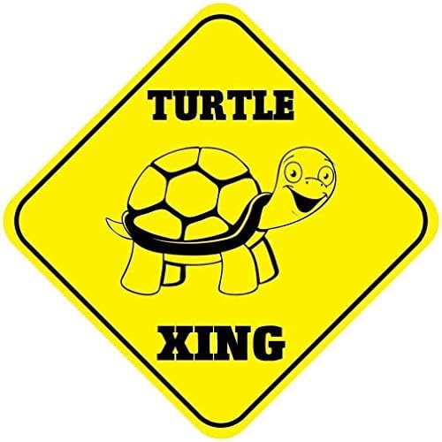 Metal Tin Sign Turtle Crossing Sign for Home Office Bar Indoor Outdoor ...