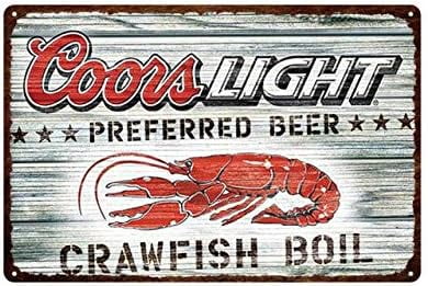 Metal Tin Sign Vintage Chic Art Decoration Crawfish Boil for Home Bar ...