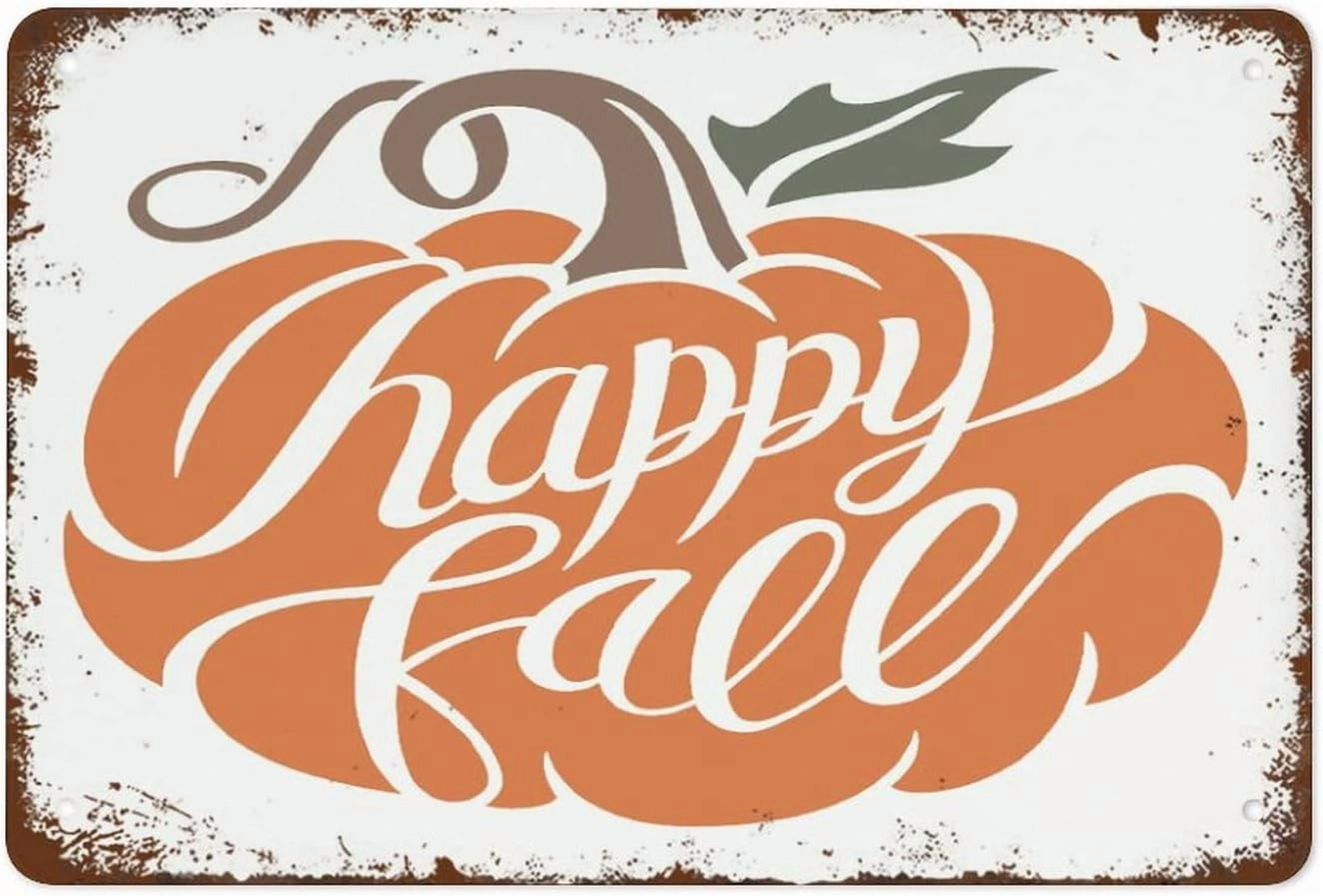 Metal Tin Sign Vintage Metal Signs Happy Fall Sign Pumpkin Farm Sign ...