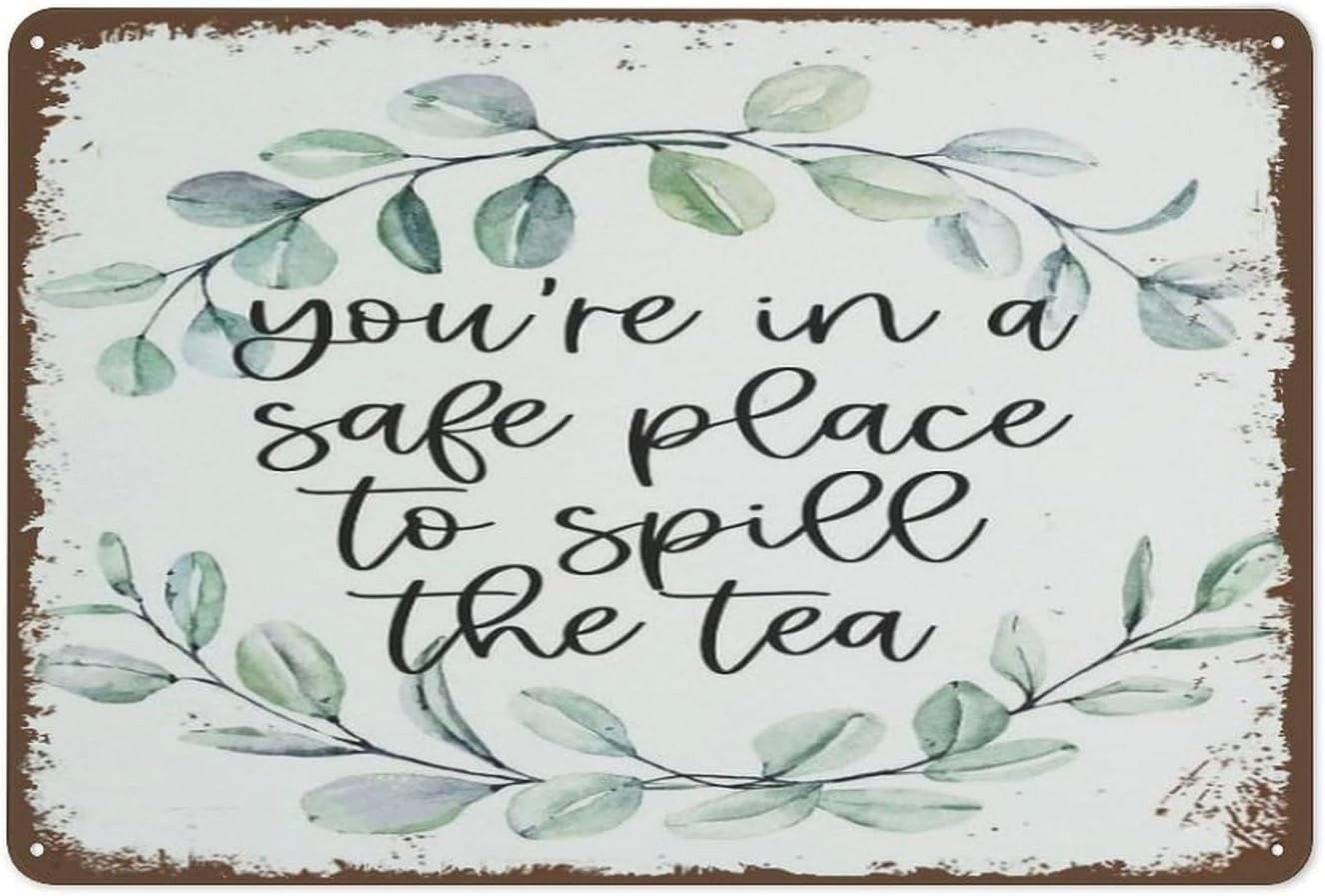 Metal Tin Sign Vintage Metal Signs Spill The Tea Sign,Therapist Gifts ...