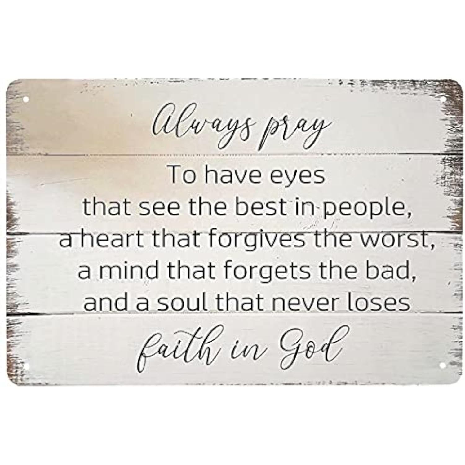 Metal Tin Sign Vintage Style Always Pray to Have Eyes Metal Sign Home ...