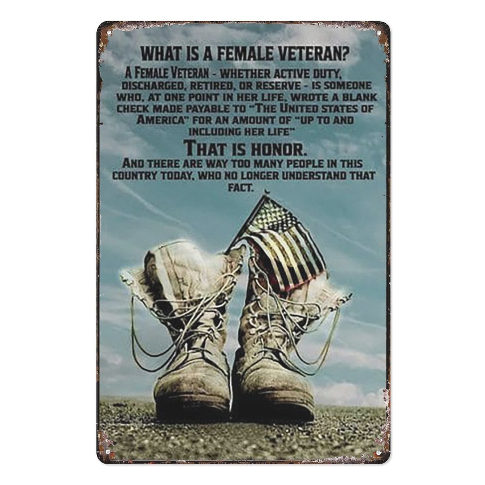 Metal Tin Sign Vintage Veteran Day, Veteran Poster, What Is A Female ...