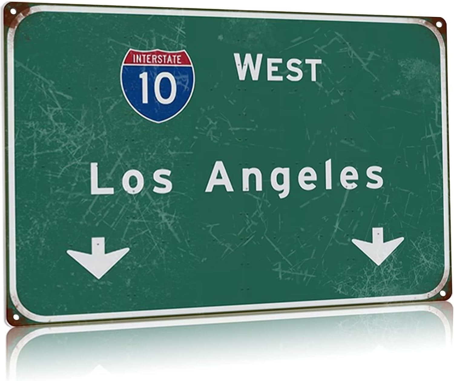 Metal Tin Sign Vintage West Los Angeles Interstate 10 Direction Signage ...