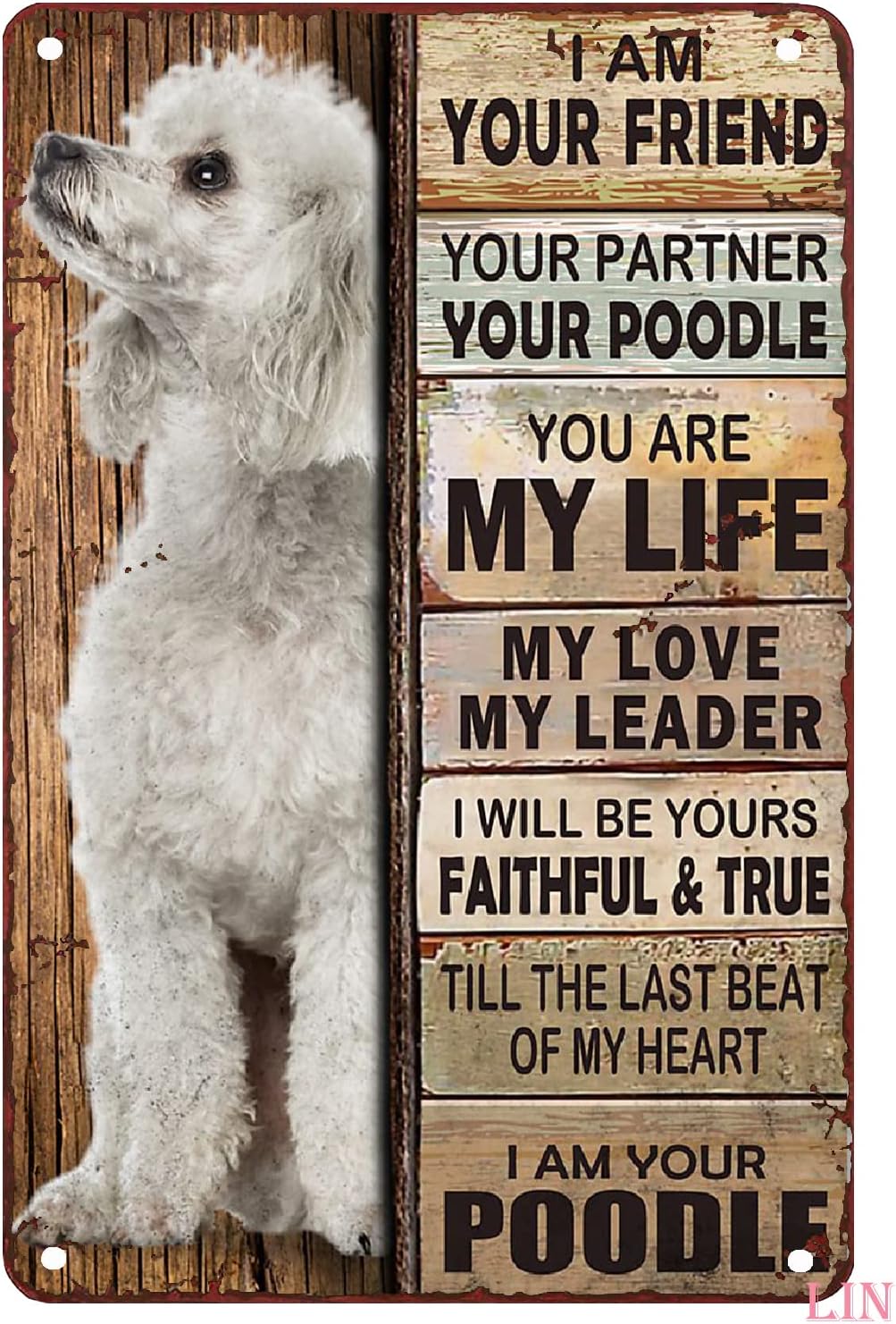 Metal Tin Sign - Metal Wall Art Dog Animal Poster I am Your Friend I am ...