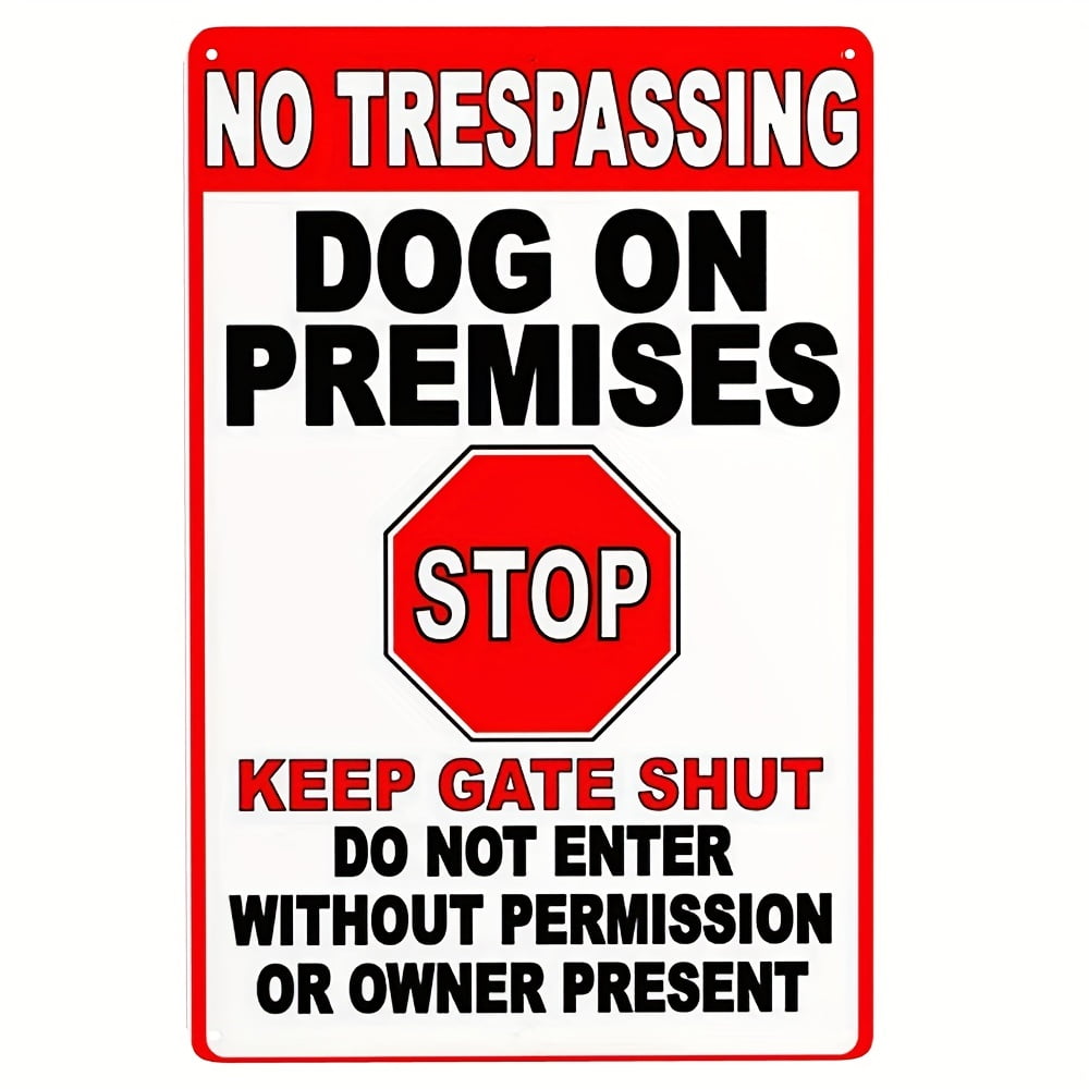 Metal Tin Sign, Warning Dogs On Premises Do Not Enter Unannounced ...