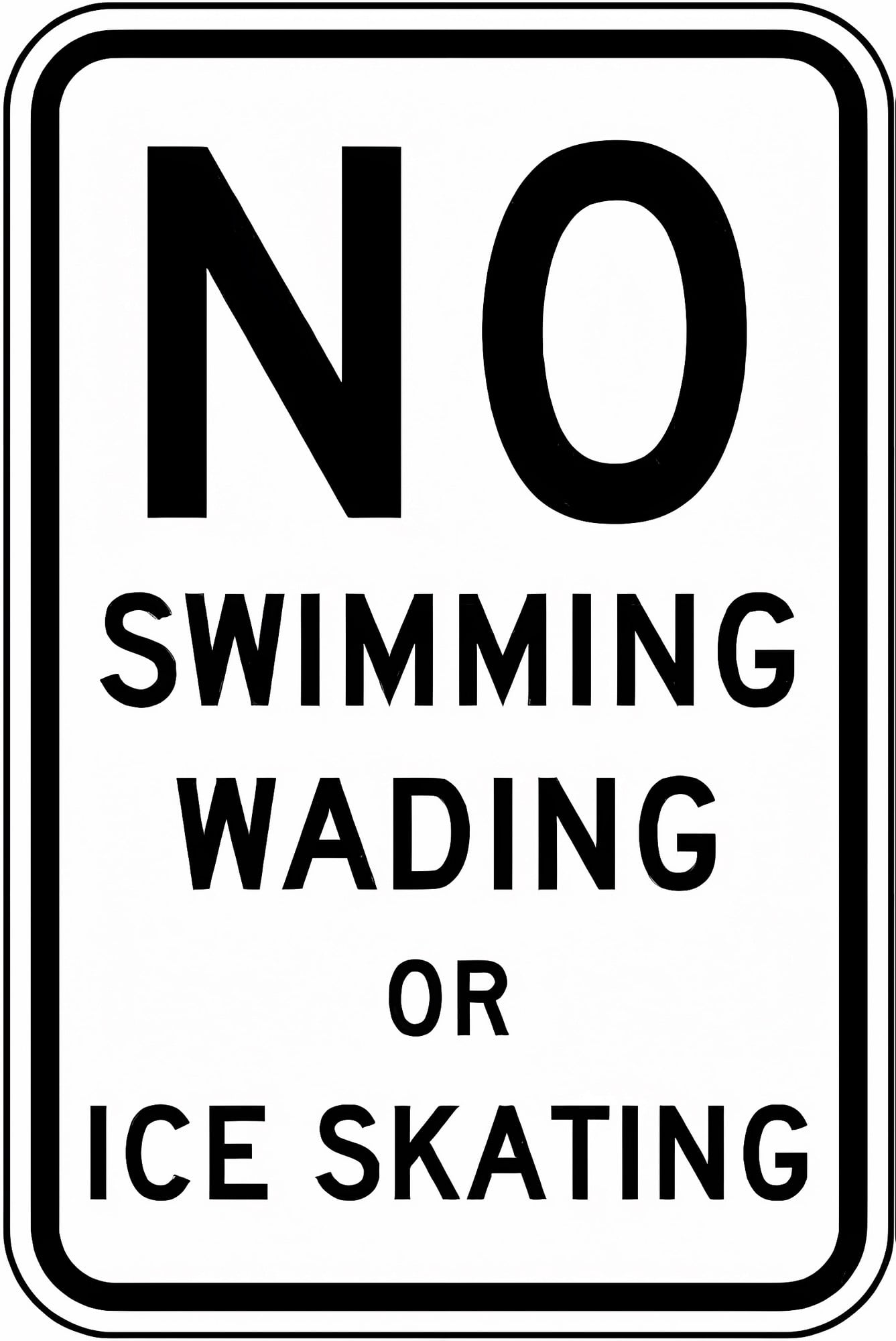 Metal Tin Sign Warning No Swimming Wading Or Ice Skating - 8"x12 ...