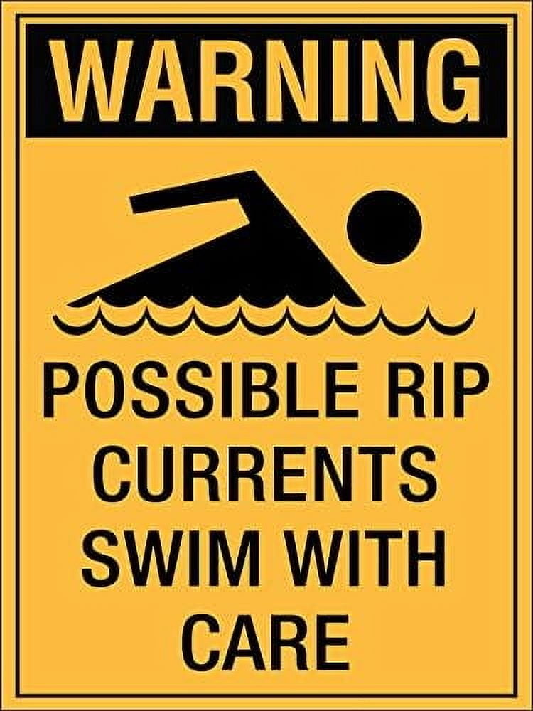 Metal Tin Sign Warning Possible Rip Currents Swim with Care Sign ...