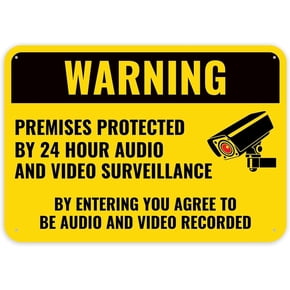 Video and Audio Surveillance Signs for Home Security in Various Sizes