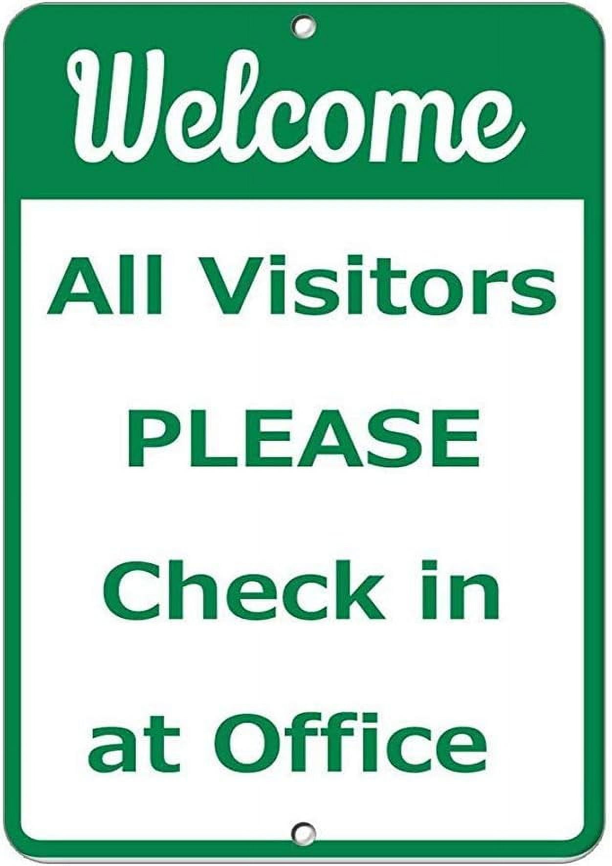 Metal Tin Sign Weccome All Visitors Please Check in at Office 8''x12 ...