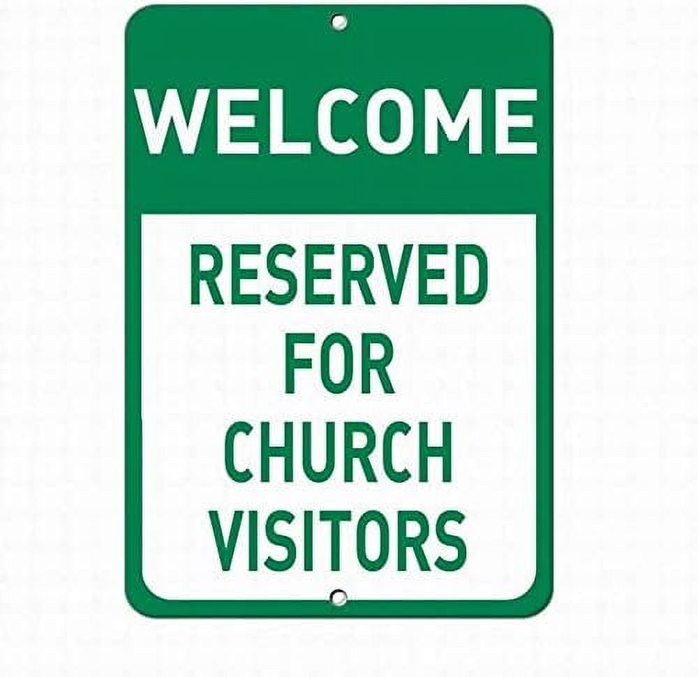 Metal Tin Sign Welcome Reserved for Church Visitors Parking Sign 8''x12 ...